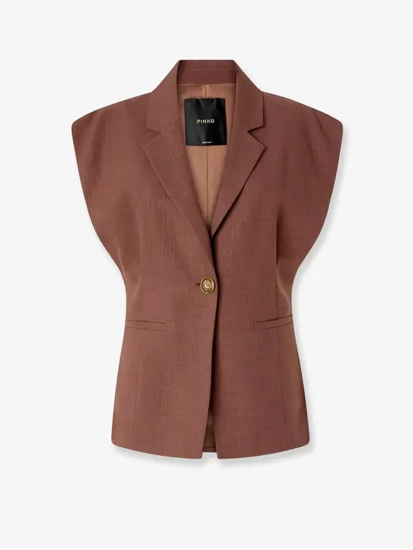 Pinko Floella Sleeveless Blazer - Brown