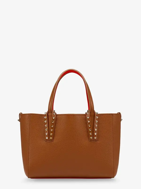 CHRISTIAN LOUBOUTIN Cabata Studded Leather Crossbody Bag - Brown