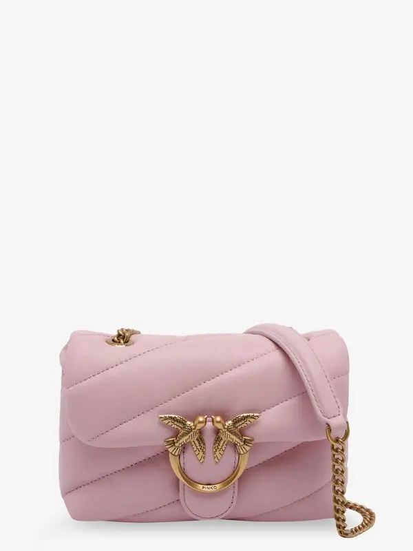 Pinko Baby Love Puff Leather Crossbody Bag - Pink