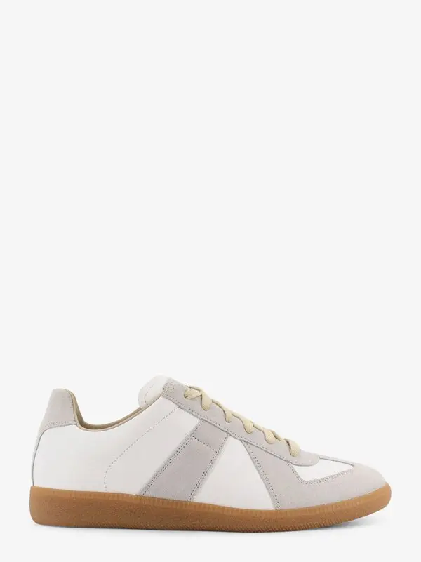 MAISON MARGIELA Replica Leather And Suede Lowtop Sneakers - White
