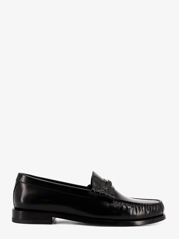 Celine Luco Leather Loafers - Black