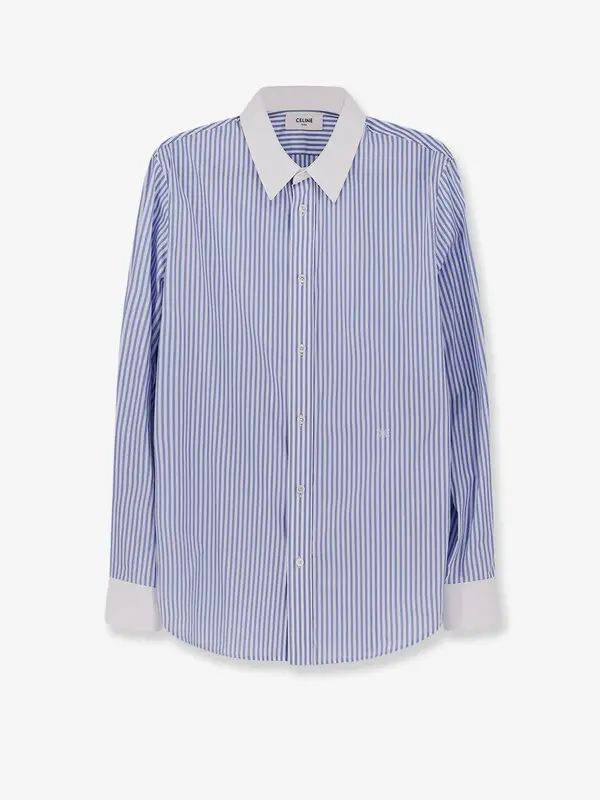 Celine Striped Cotton Shirt - Blue