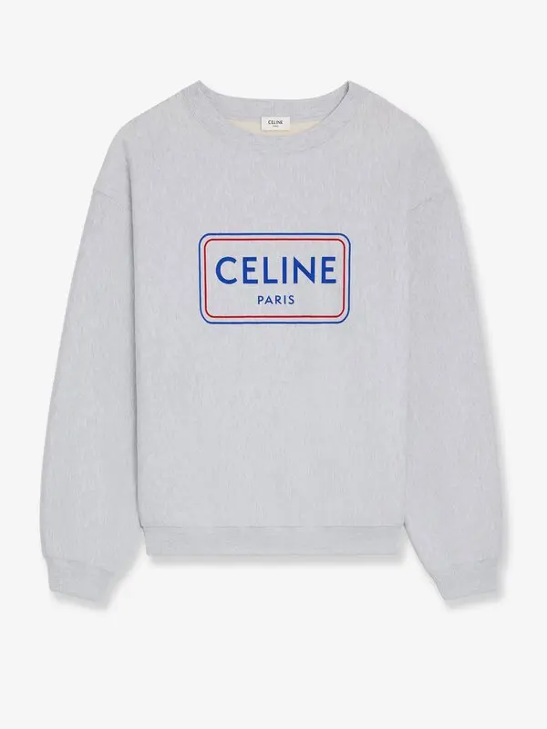 Celine Cotton Sweatshirt With Logo Print
