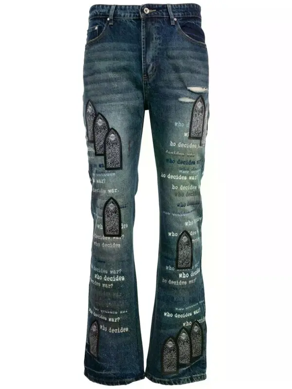 WHO DECIDES WAR Scripture Straight Leg Jeans