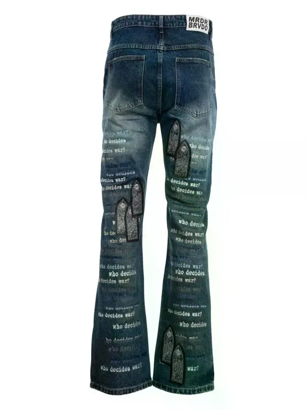 WHO DECIDES WAR Scripture Straight Leg Jeans