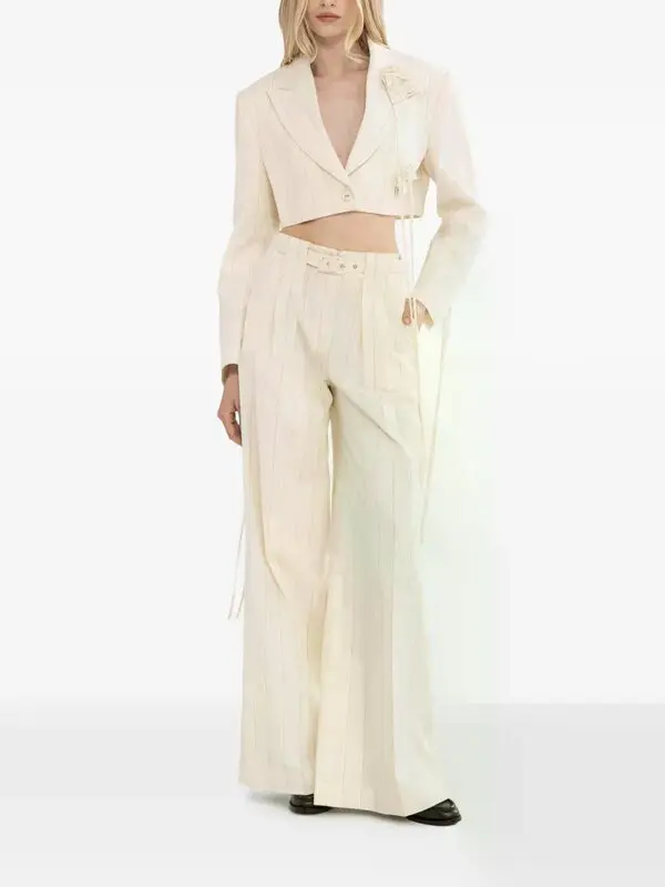 NISSA Striped Cropped Jacket