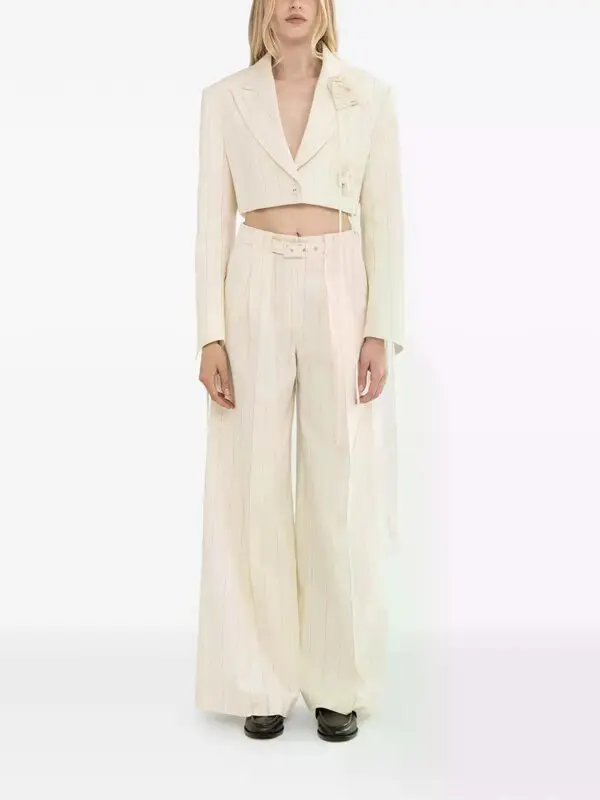 NISSA Striped Cropped Jacket
