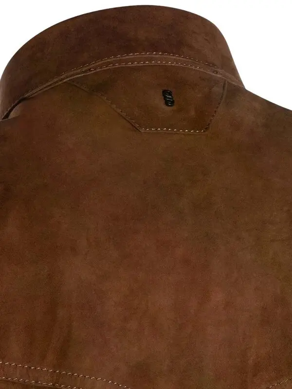 SALVATORE SANTORO Buttoned Flap-pocket Leather Jacket