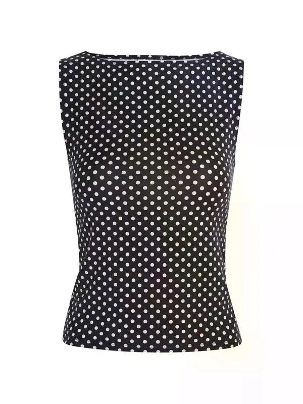 REFORMATION Dusk Knitted Polka-dot Top - Blue