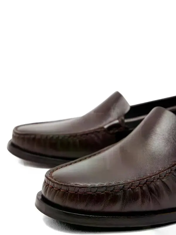 AeydĒ Arthur Stitched Loafers - Brown