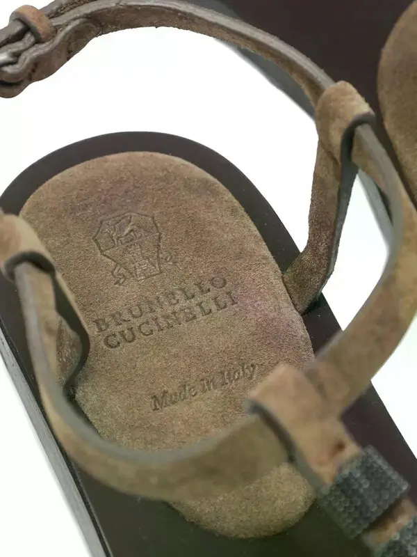 Brunello Cucinelli Beaded-strap Sandals - Brown
