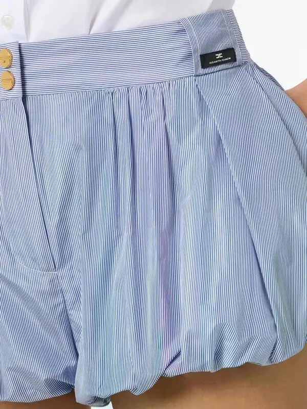 Elisabetta Franchi Striped Nylon Taffeta Balloon Shorts