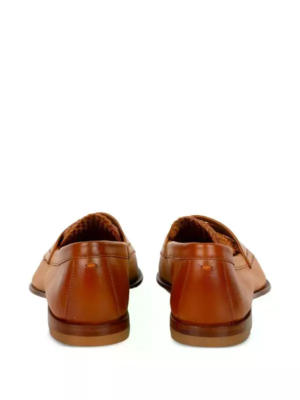 Santoni Woven Detail Loafers - Brown
