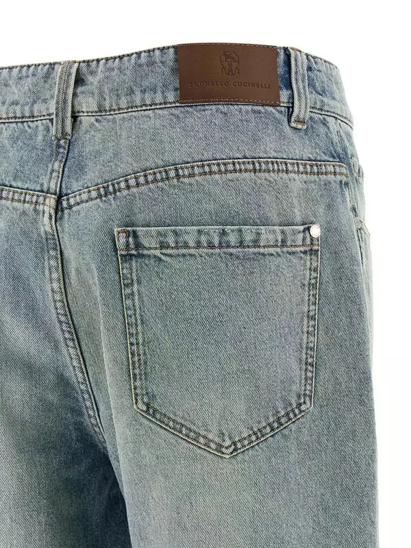 Brunello Cucinelli High-waist Cotton Straight Leg Jeans - Blue