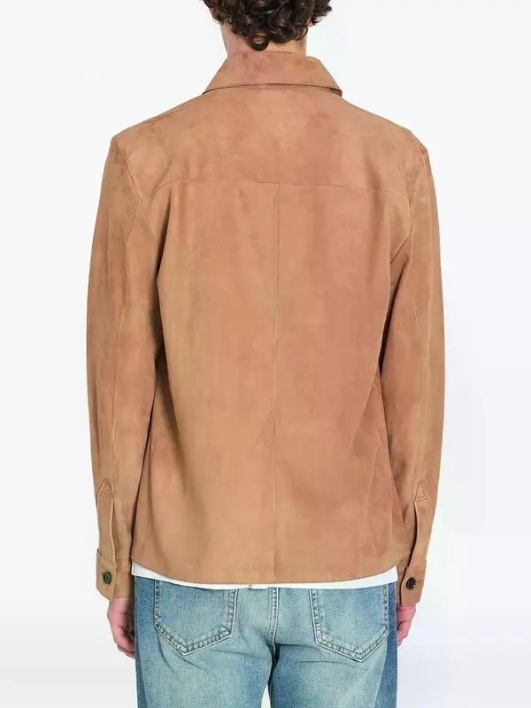 ARMA Button Suede Overshirt - Brown
