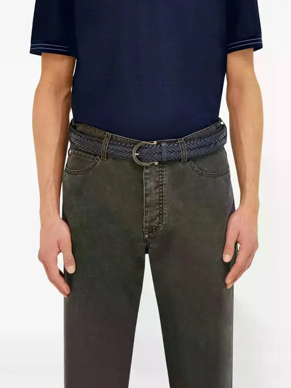FERRAGAMO Gancini Buckle Woven Belt