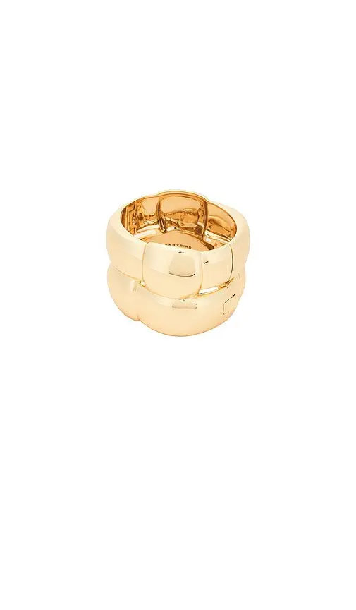 Jenny Bird Mega Woven Square Bangle In Metallic Gold - High Polish Gold