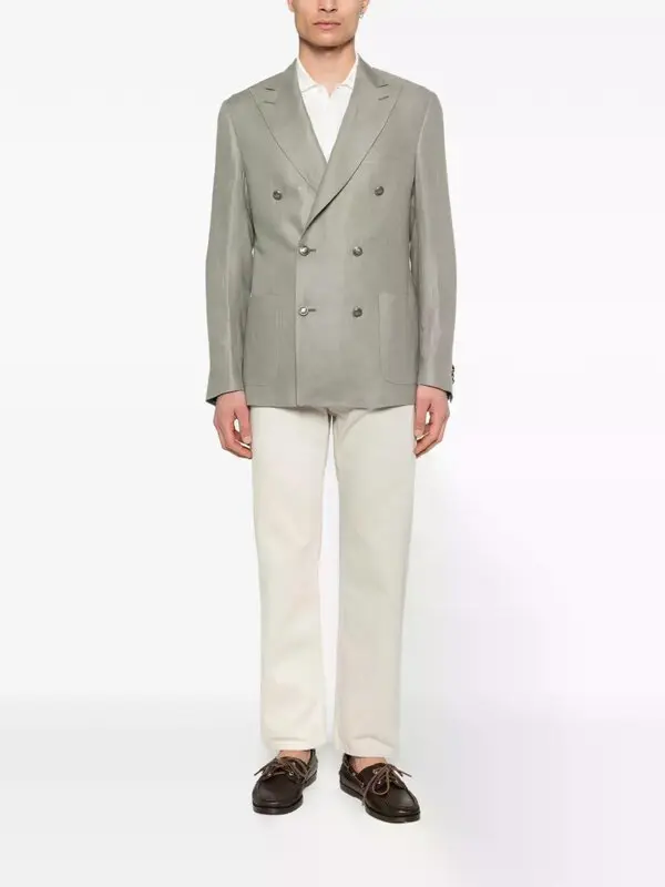 Corneliani Academy Light Double-breasted Patch-pocket Jacket