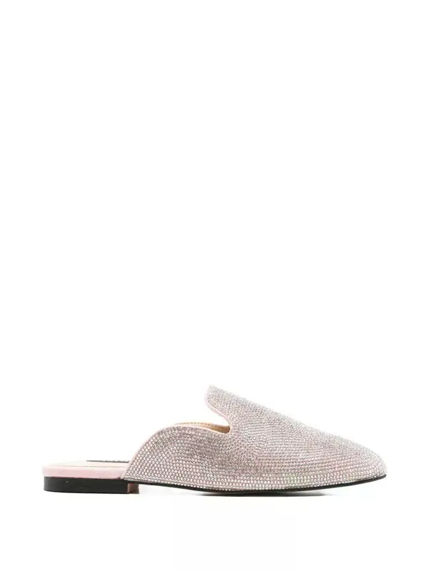 TWENTY FOURHAITCH Embellished Pointed-toe Mules - Silver