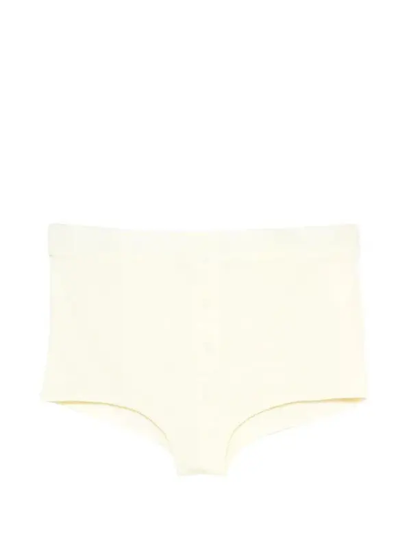 ENTIRE STUDIOS Booty Buttoned Mini Shorts - Yellow