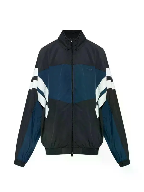 Vetements Colour-block Zip-up Jacket With Striped Sleeves