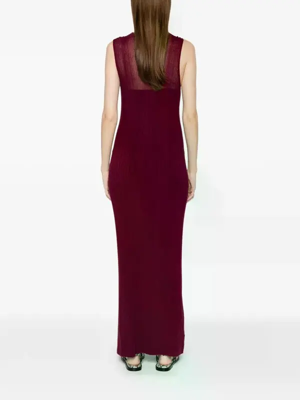 Eric Bompard Ribbed Maxi Dress - Purple