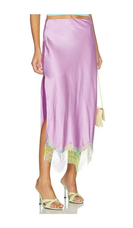 DONDE ESTEBAN Lila Salpicon Long Skirt In Lavender - Lilac