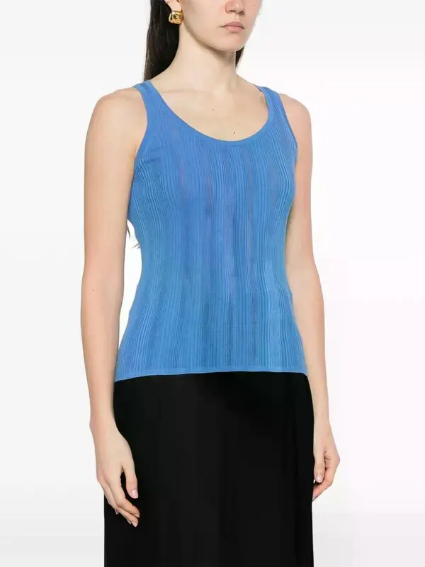 Eric Bompard Ribbed Tank Top - Blue