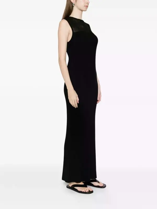 Eric Bompard Ribbed Maxi Dress - Black