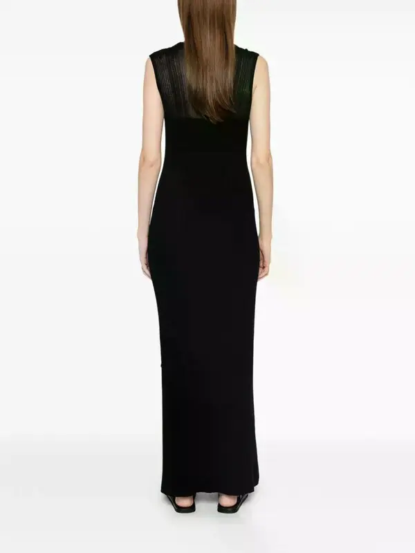 Eric Bompard Ribbed Maxi Dress - Black