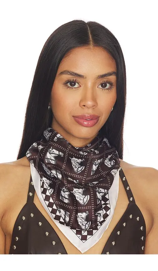 LOVERS AND FRIENDS Maria Triangle Scarf In Brown - Brown Multi