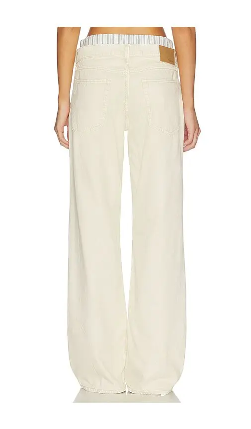 Rag & Bone Featherweight Cam Low Rise Full Boxer Straight Jeans - Sandstripe
