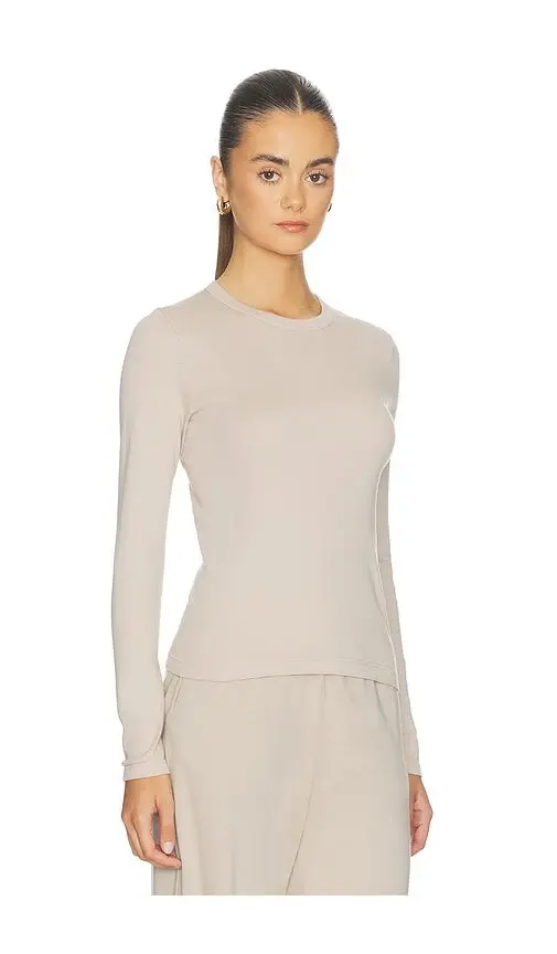 Enza Costa Cotton Long Sleeve Crewneck Tee