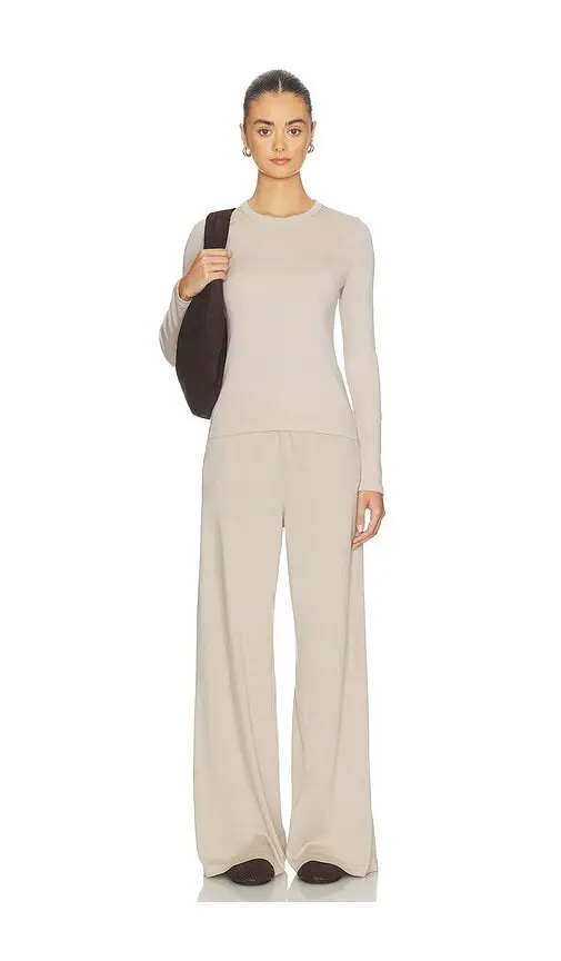 Enza Costa Cotton Long Sleeve Crewneck Tee
