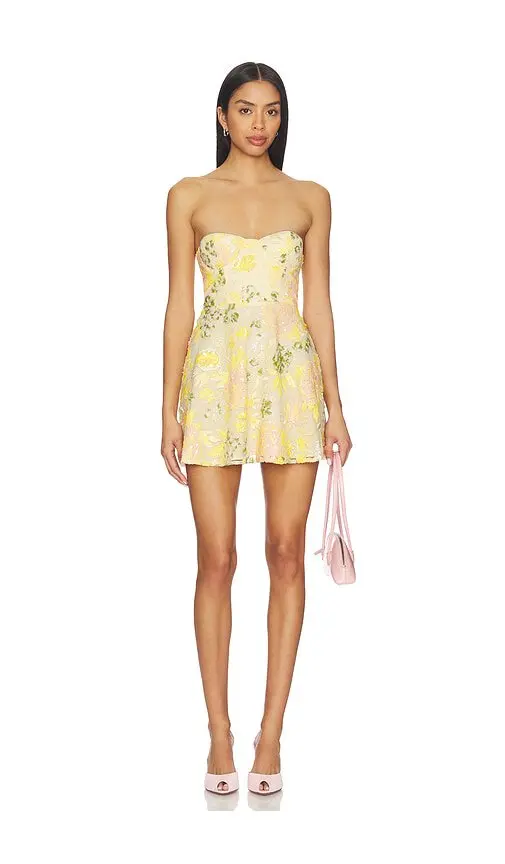 Majorelle Maizie Mini Dress In Yellow,pink - Yellow Multi