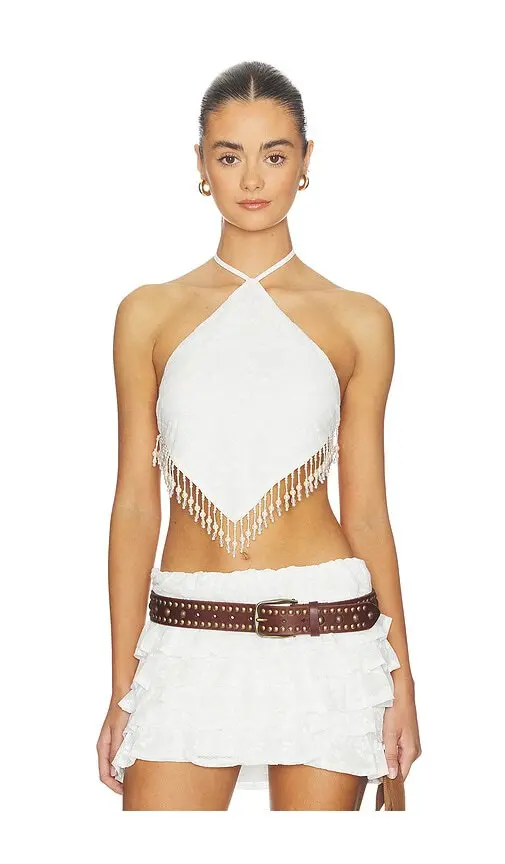 MORE TO COME Leigh Halter Top - White