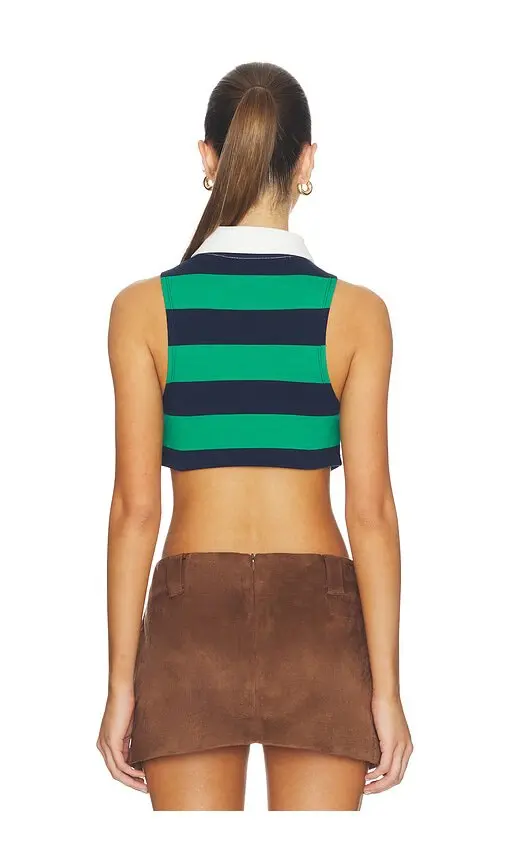 Superdown Koko Crop Top In Green,navy