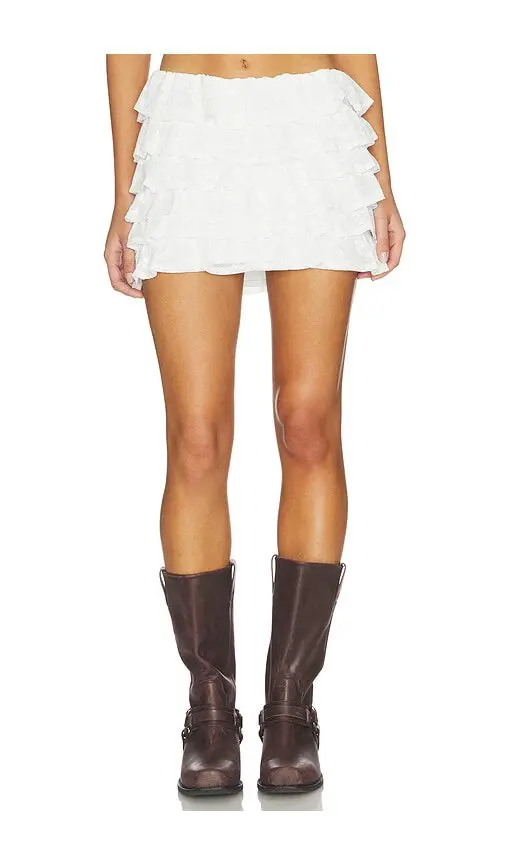 MORE TO COME Leigh Micro Mini Skirt - White