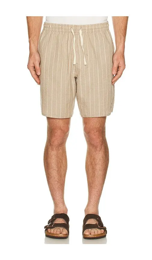 RHYTHM Seersucker Stripe Jam Shorts - Cedar