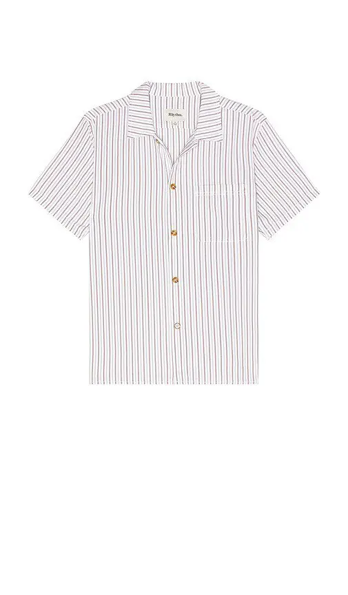 RHYTHM Seersucker Stripe Shirt In White