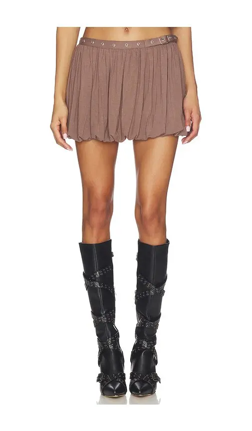 Superdown Dakoa Mini Skirt In Taupe - Dark Taupe