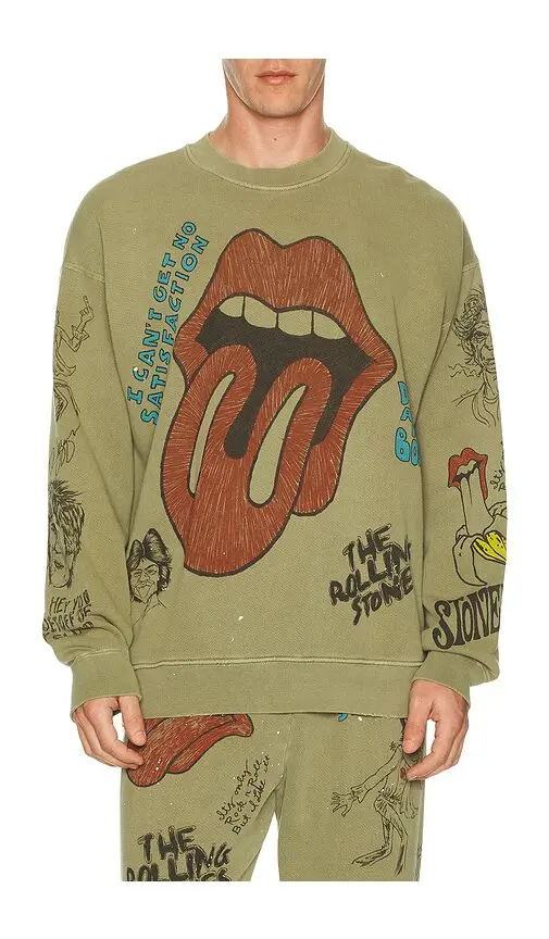 MadeWorn Rolling Stones Sketch Classic Crew Sweatshirt
