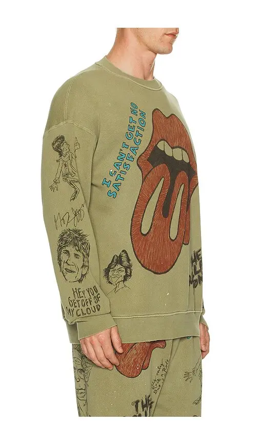 MadeWorn Rolling Stones Sketch Classic Crew Sweatshirt
