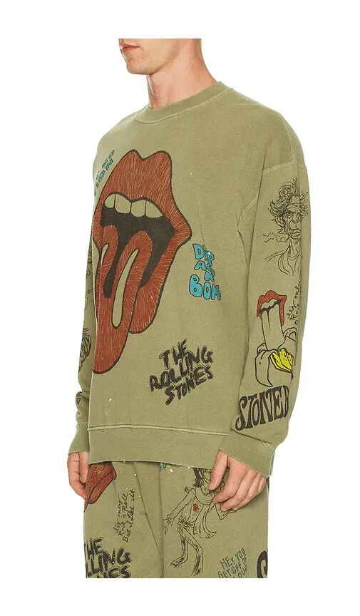 MadeWorn Rolling Stones Sketch Classic Crew Sweatshirt