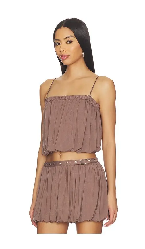 Superdown Dakoa Bubble Top In Taupe
