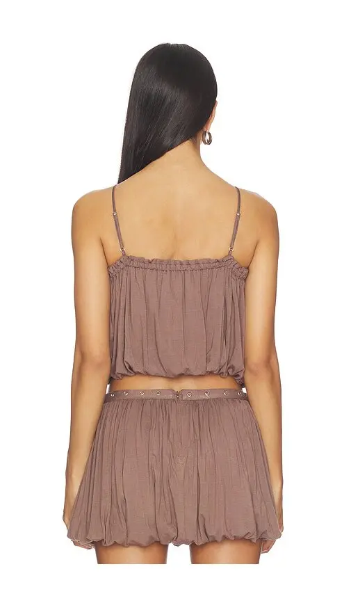 Superdown Dakoa Bubble Top In Taupe