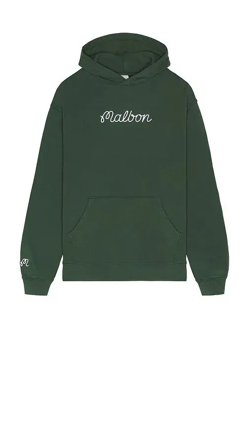 MALBON Logo Detail Cotton Hoodie - Forest