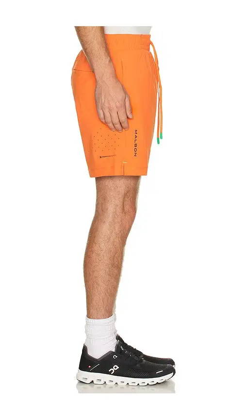 MALBON Performance Poly Tech Short In Orange