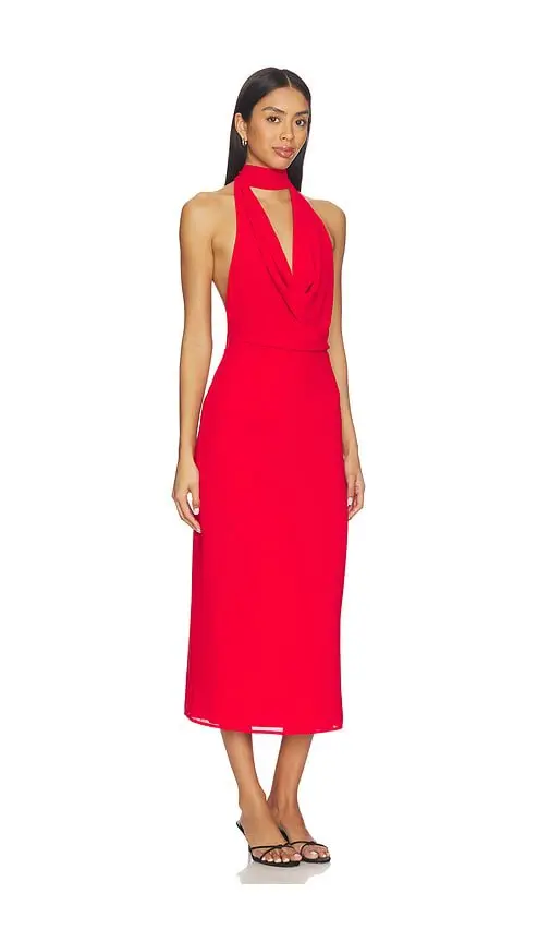 MORE TO COME Halterneck Midi Dress