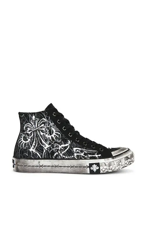 AFFLICTION Skeleton High Top Sneakers - Black